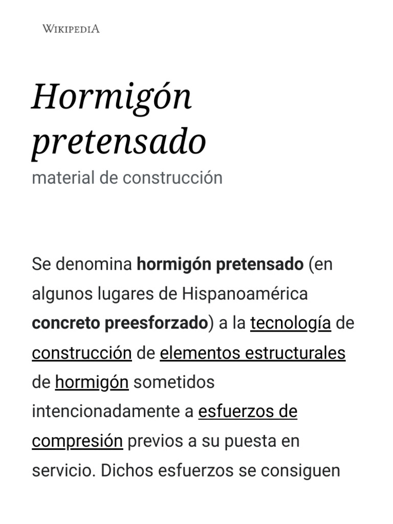 Hormigón Pretensado Wikipedia La Enciclopedia Libre Descargar