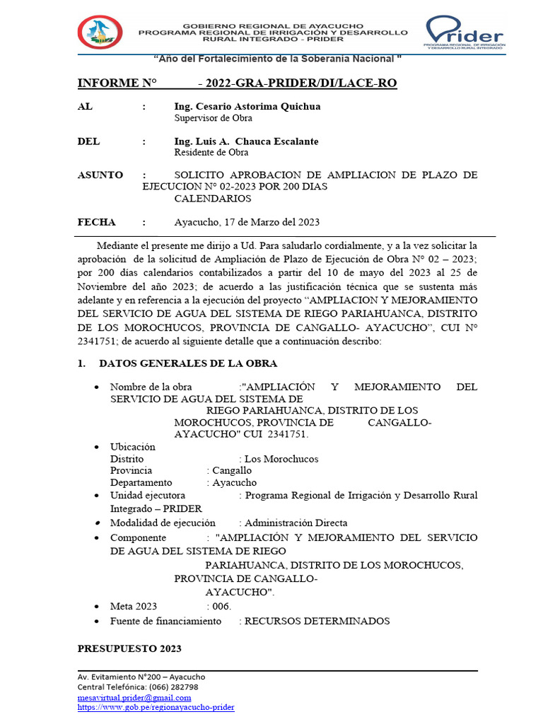 Inf. Ampl Plazo | PDF