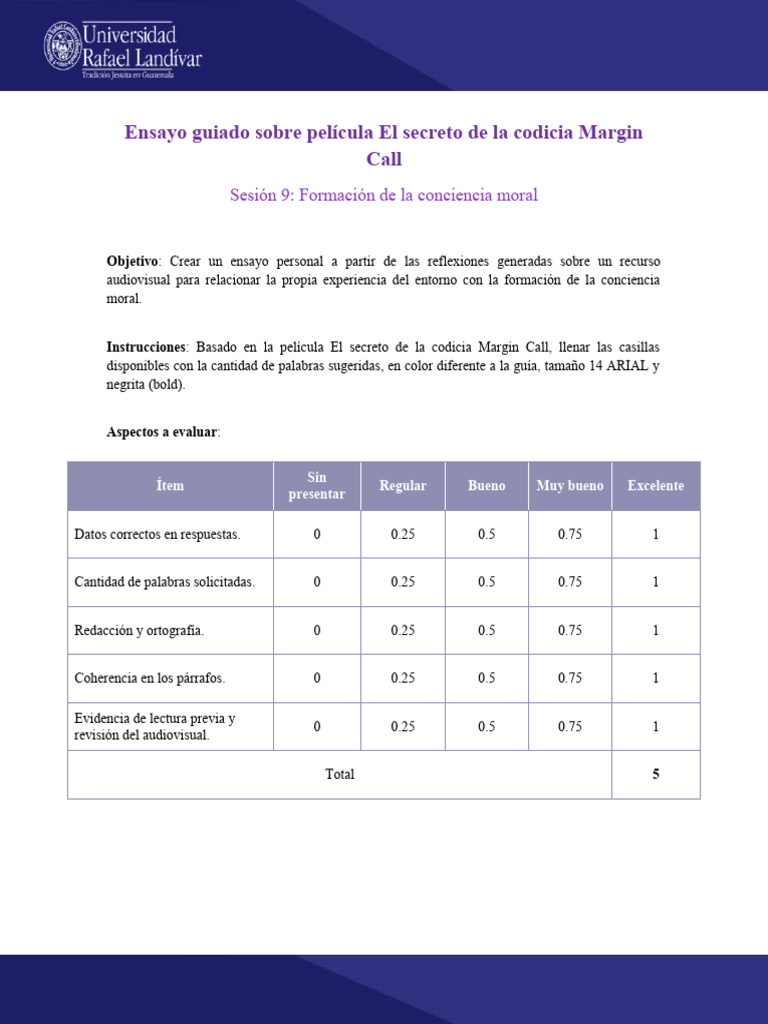 Ensayo Guiado Sobre Película El Secreto de La Codicia Margin Call | PDF | Moralidad