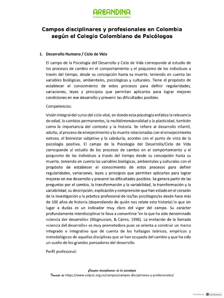 Campos Disciplinares - 20232 | PDF