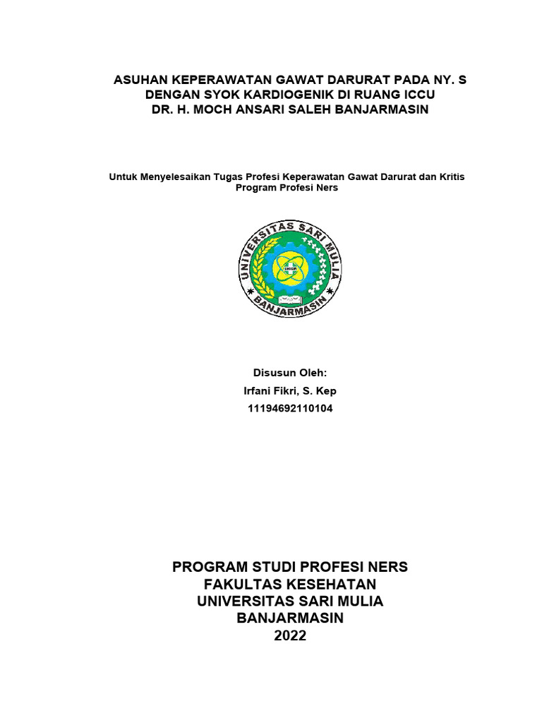 ASKEP Syok Kardiogenik ICCU | PDF