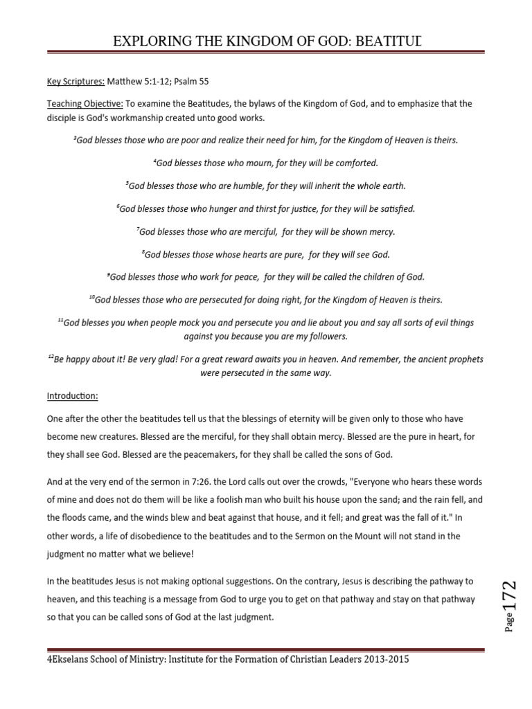 Beatitudes 4 | PDF | Jesus | Beatitudes