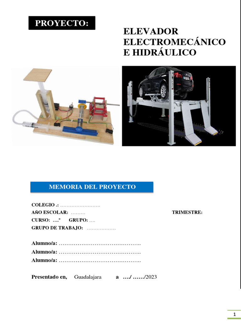 Proyecto de Elevador Hidráulico | PDF