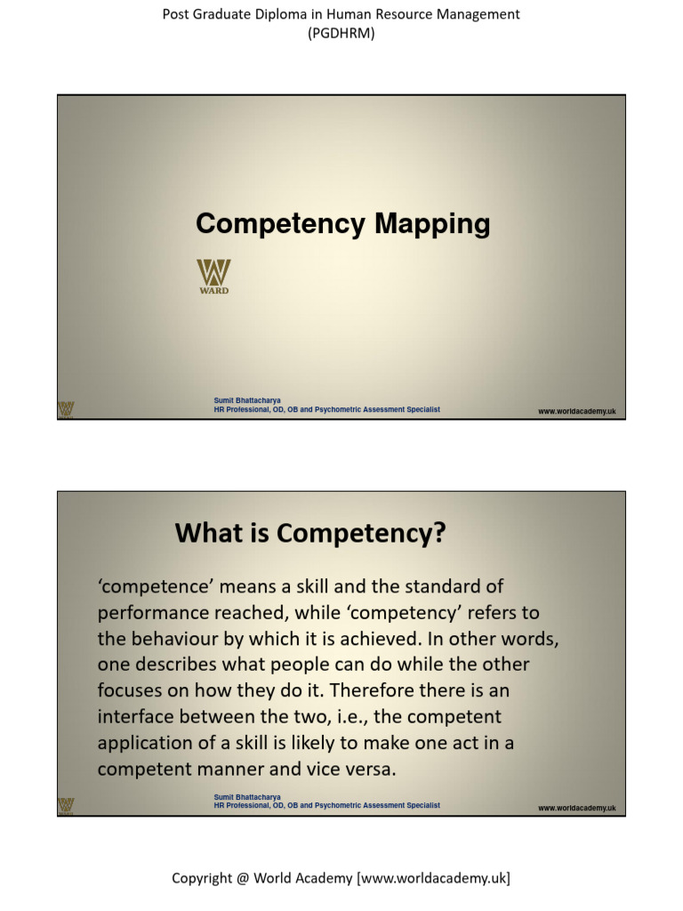PGDHRM-Competency Mapping | PDF | Competence (Human Resources) | Human ...