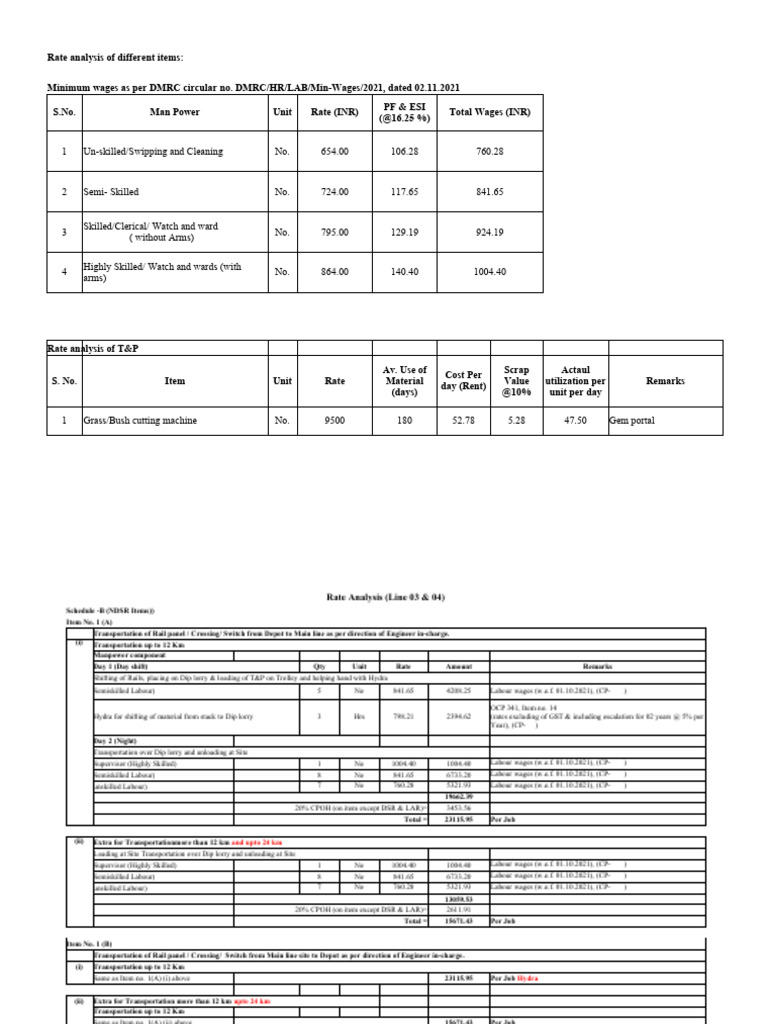 AMC (Complete Detailes Sheet) For L-3,4,&9 24.12.2021 | PDF | Transport ... AMC (Complete Detailes Sheet) For L-3,4,&9 24.12.2021 | PDF | Transport ...