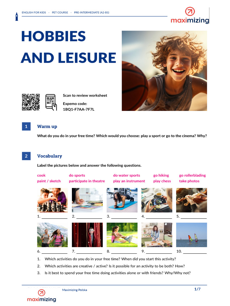Hobbies and Leisure British English Teacher | PDF | Question | Hobbies