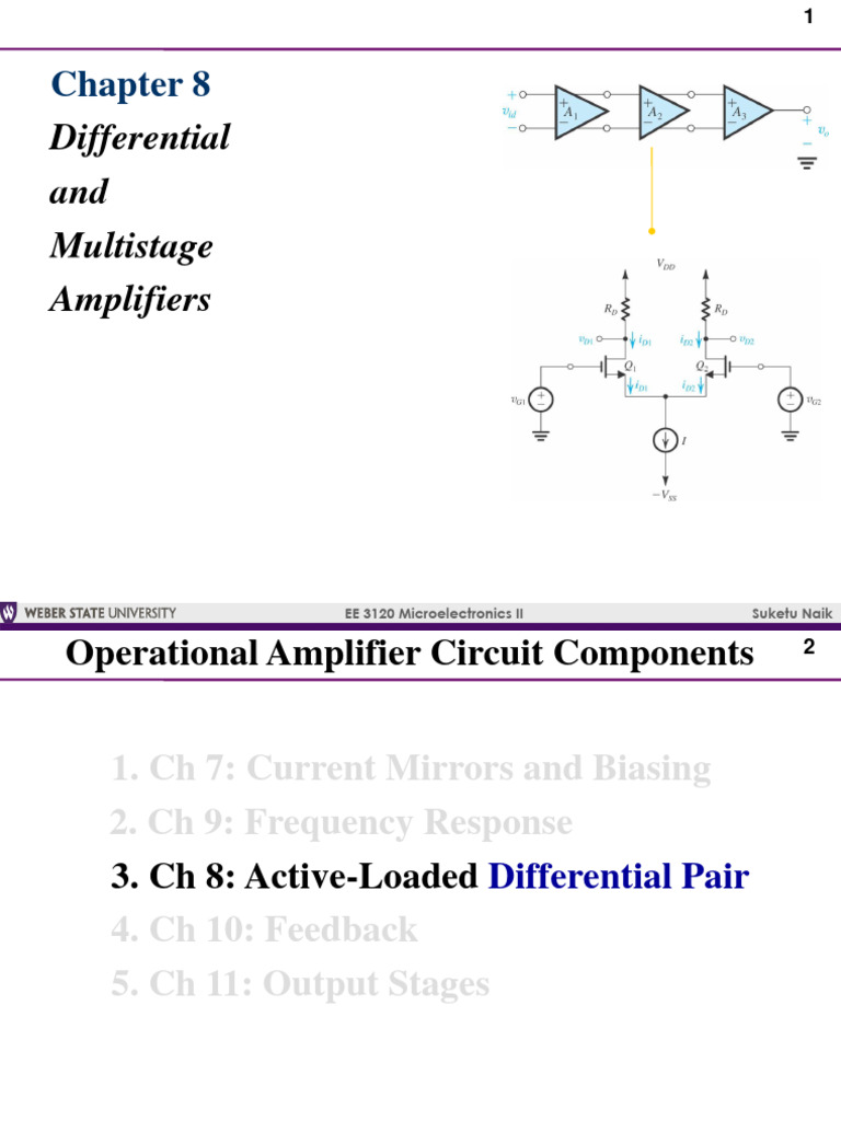 Chapter 8 Differential and Multistage Amplifiers Ee 3120 Microelectronics II | PDF | Amplifier ...