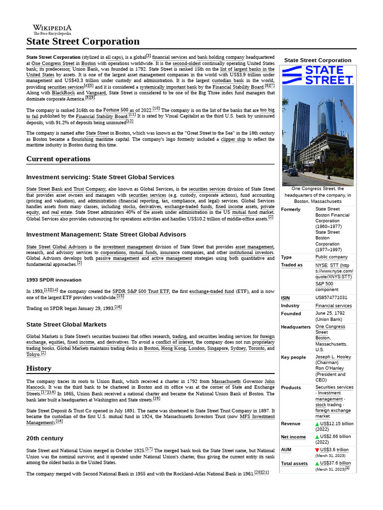 State Street Corporation | PDF | Investment Fund | Business