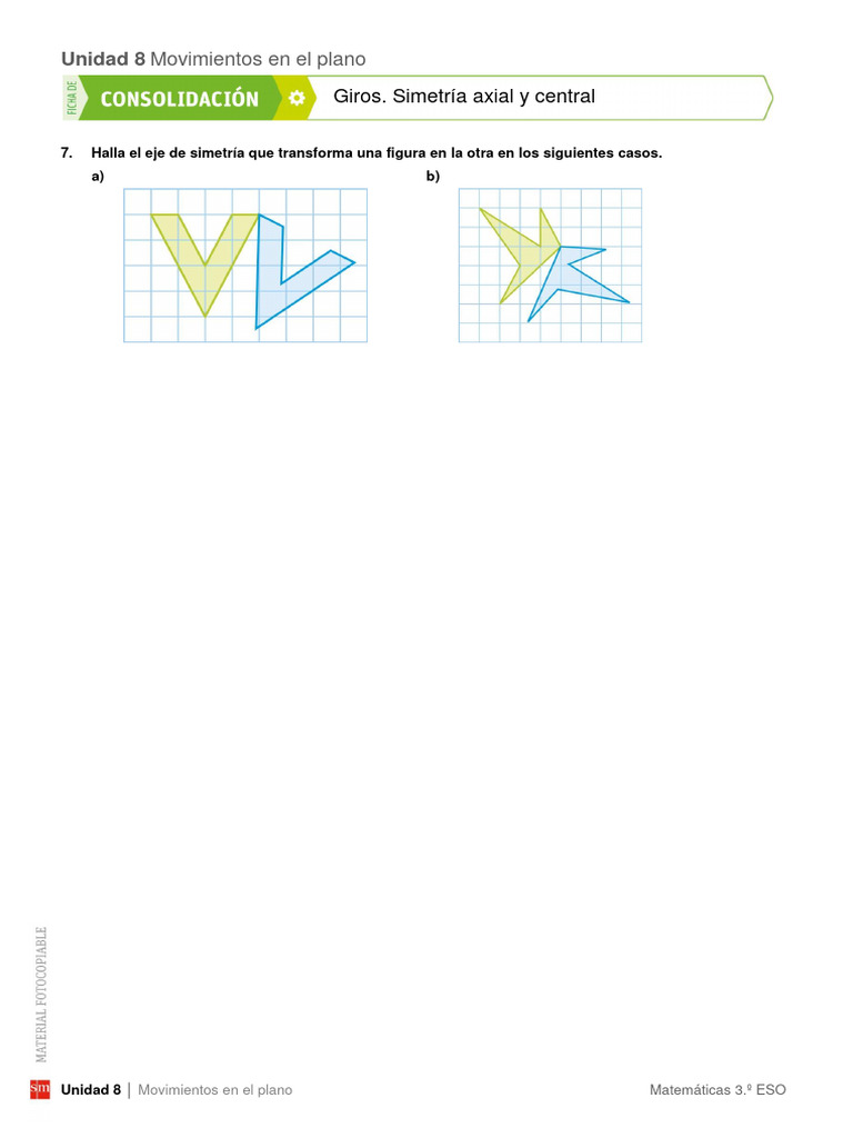 Ejes de Simetría en Figuras Planas | PDF | Métodos y materiales de ...