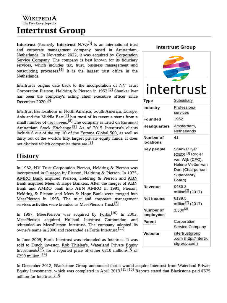 Intertrust Group | Download Free PDF | Financial Services Companies ...