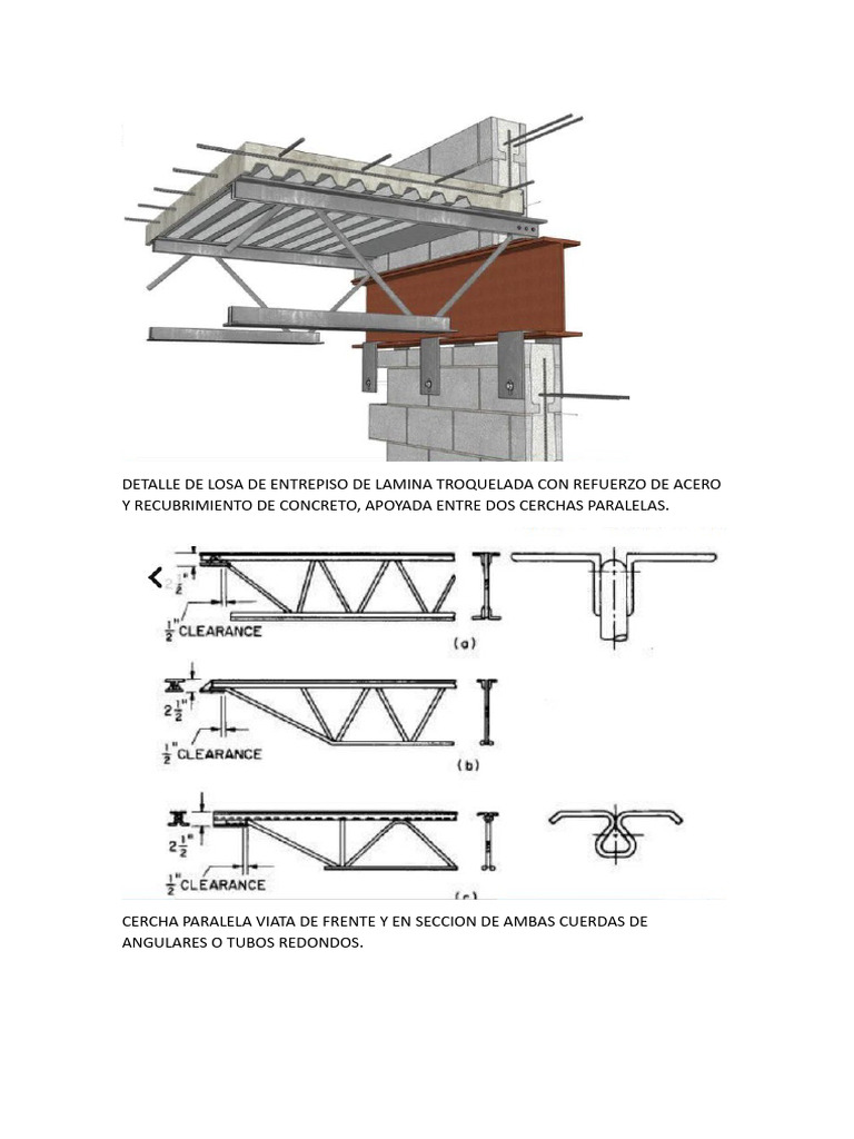 Detalle de Losa de Entrepiso de Lamina Troquelada Con Refuerzo de Acero ...