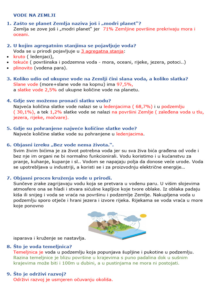 GEOGRAFIJA - Vode Na Zemlji | PDF