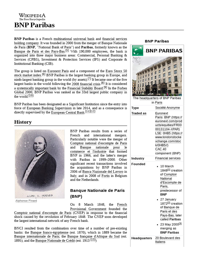 BNP Paribas | PDF | Bnp Paribas | Financial Services Companies