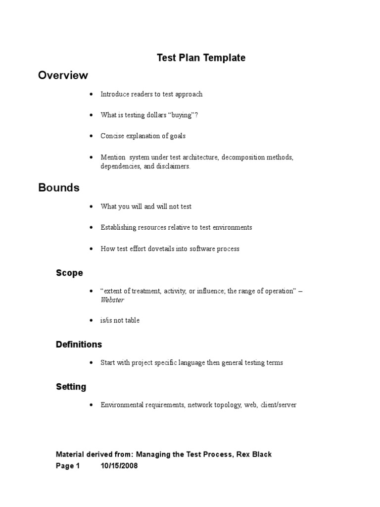 Intermediate Test Plan Template | PDF | Software Testing | Software Bug