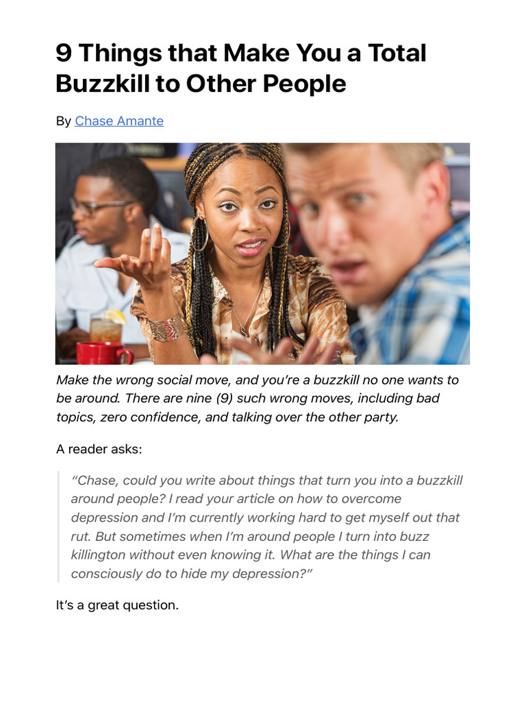 9 Ways to Avoid Being a Buzzkill | PDF | Nihilism | Psychological Concepts
