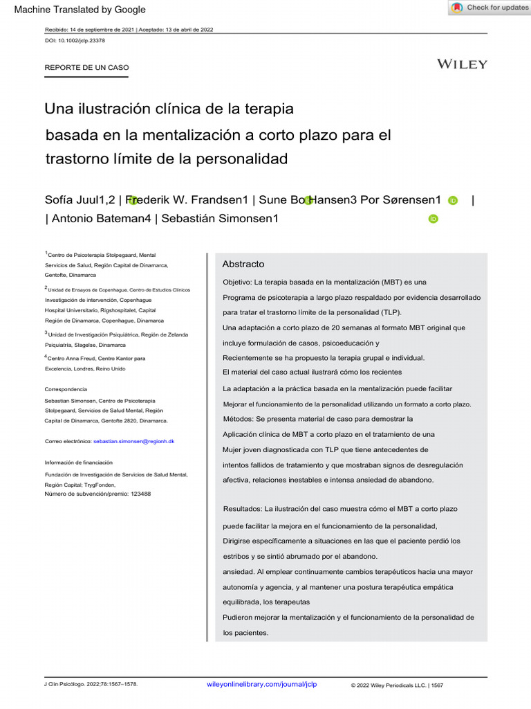 J Clin Psychol - 2022 - Juul - A Clinical Illustration of Short Term ...