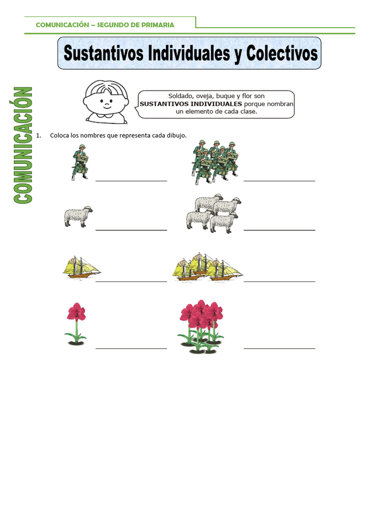 Hoja De Trabajo De Sustantivos Colectivos De Segundo Grado Aprende