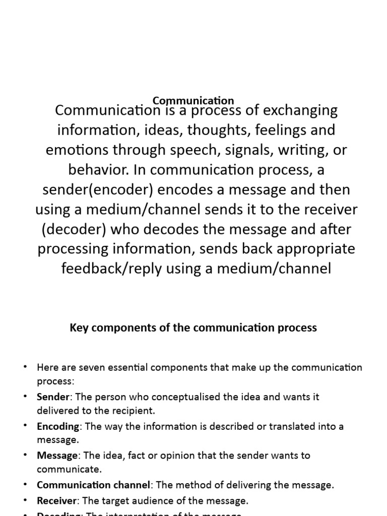 Communication PPT | PDF | Communication | Interpersonal Communication