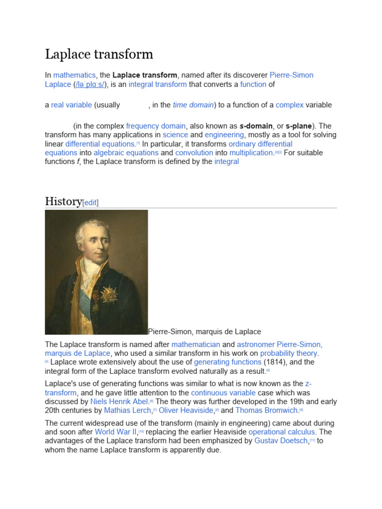 Laplace Transforms | PDF | Laplace Transform | Equations