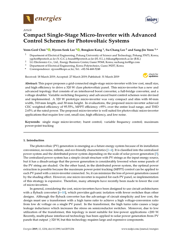Compact Single-Stage Micro-Inverter With Advanced | PDF | Transformer ...
