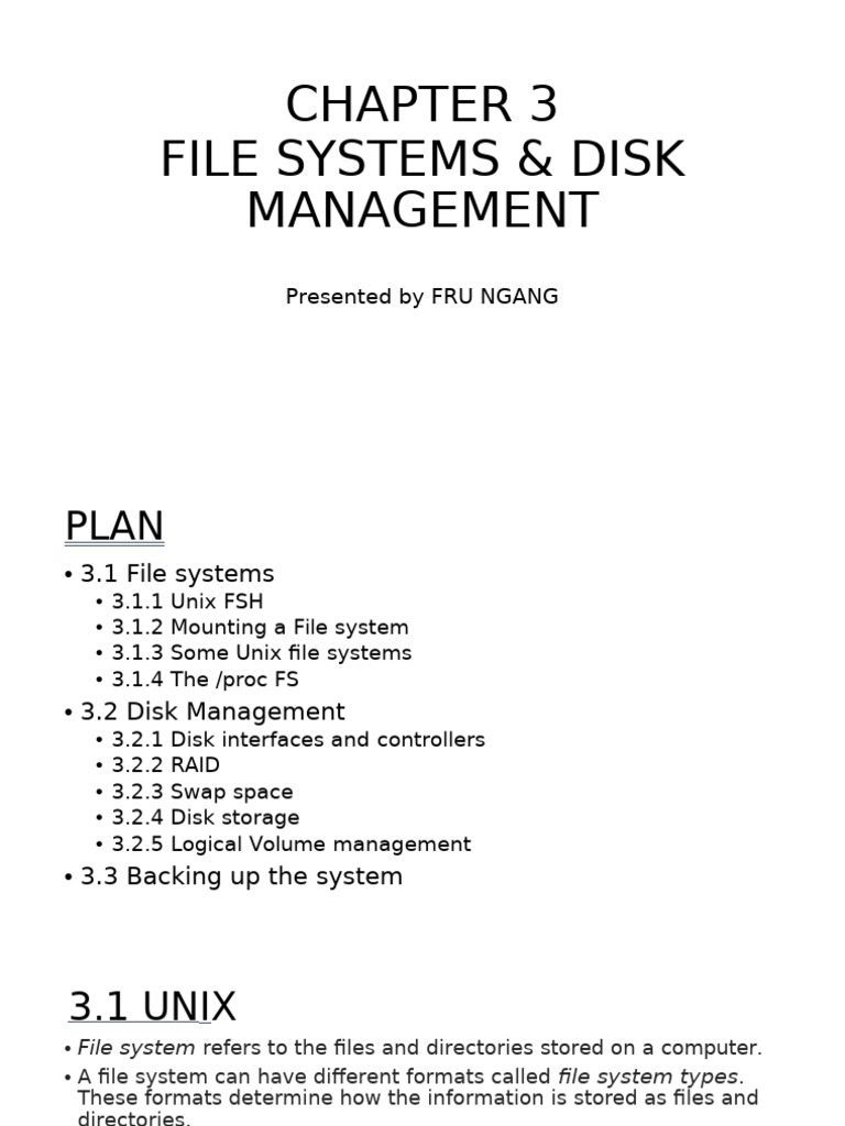 Unix File Systems and Disk Management | PDF | File System | Utility ...