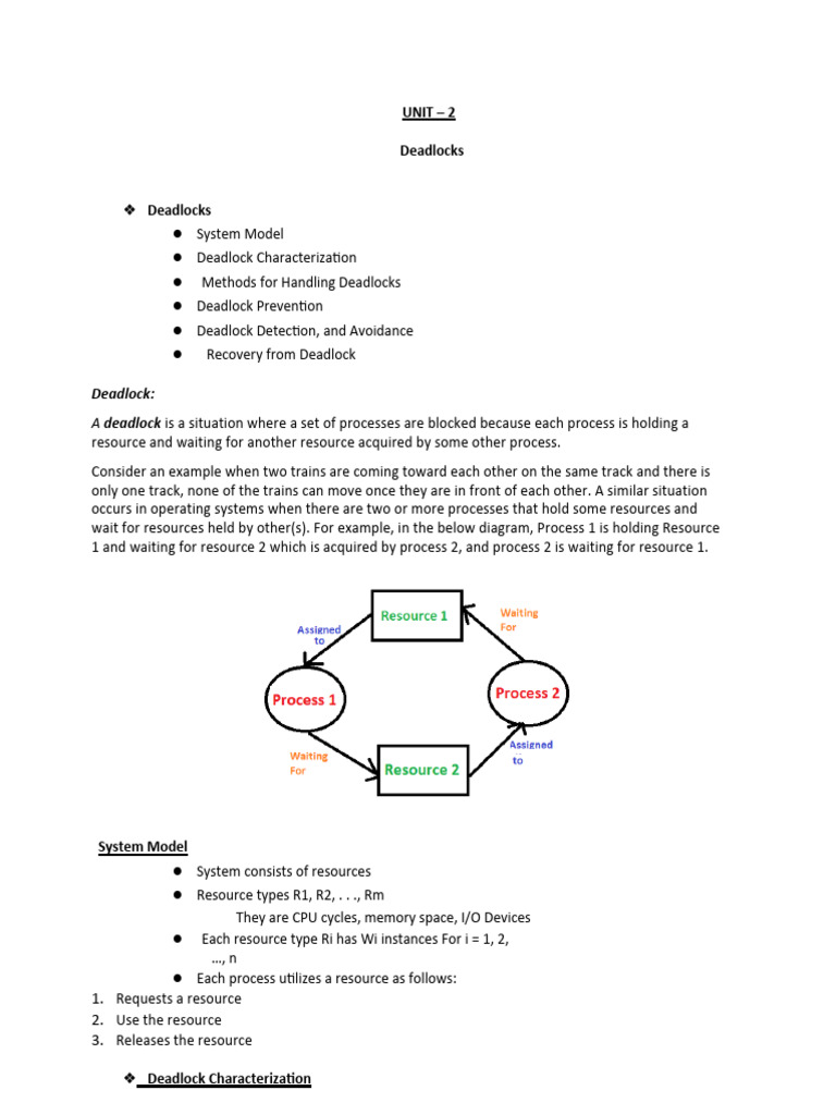 Unit2 (B) Final Deadlock | Download Free PDF | Process (Computing) | Applied Mathematics