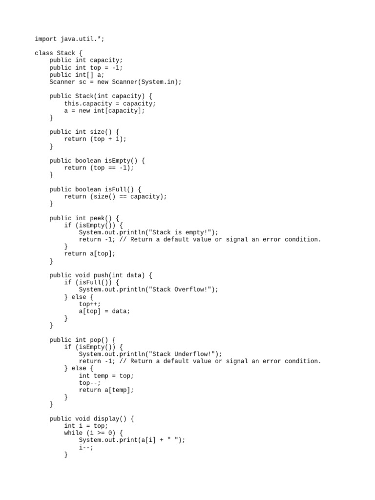 Stack | PDF | Boolean Data Type | Information Technology