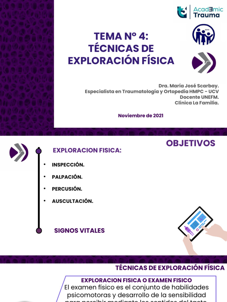 tema 4 TECNICAS DE EXPLORACION FISICA | PDF | Examen físico | Medicina tema 4 TECNICAS DE EXPLORACION FISICA | PDF | Examen físico | Medicina