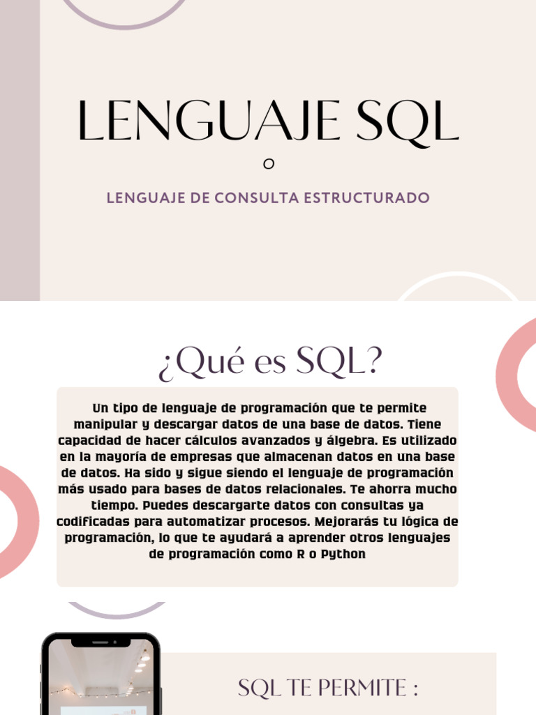 Lenguaje SQL: Lenguaje de Consulta Estructurado | PDF