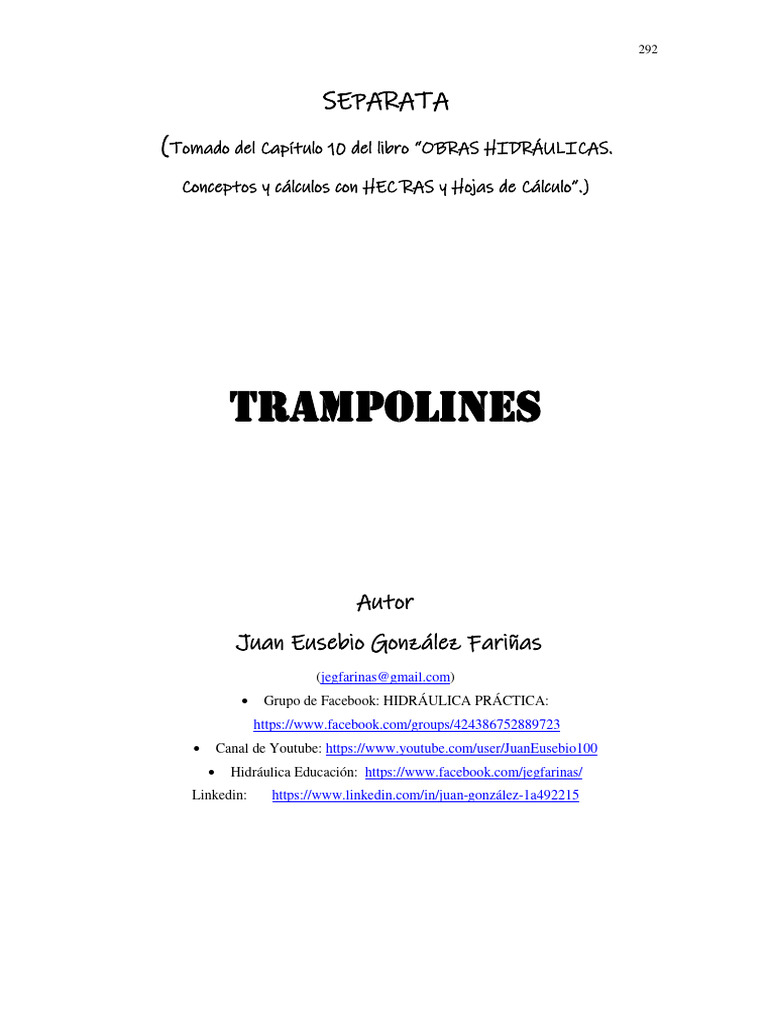 SEPARATA CAP 10-Trampolines - Parte I | PDF | Agua | Canal