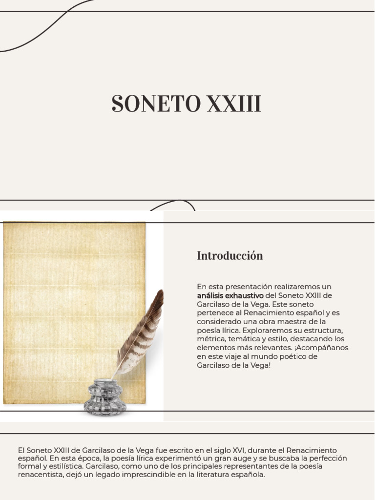 Análisis del Soneto XXIII de Garcilaso | PDF
