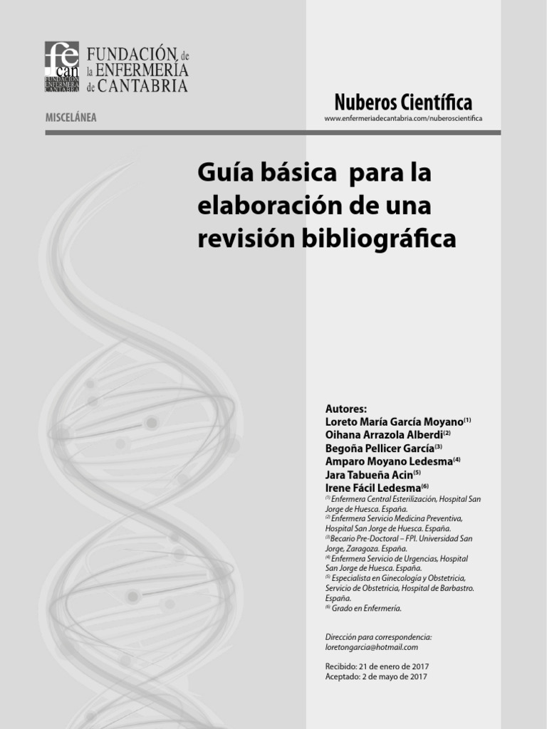 3 GUÍA BÁSICA PARA LA ELABORACIÓN DE UNA REVISIÓN BIBLIOGRÁFICA NUBEROS CIENTÍFICA 2017 | PDF ...