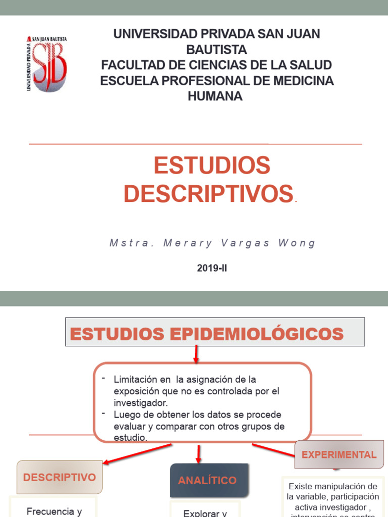 5 - Estudios Descriptivos | PDF | Epidemiología | Medicina CLINICA