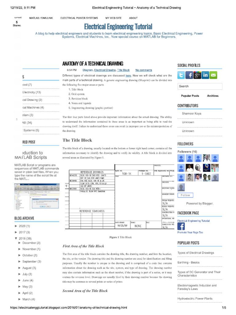 Electrical Engineering Tutorial - Anatomy of A Technical Drawing | PDF