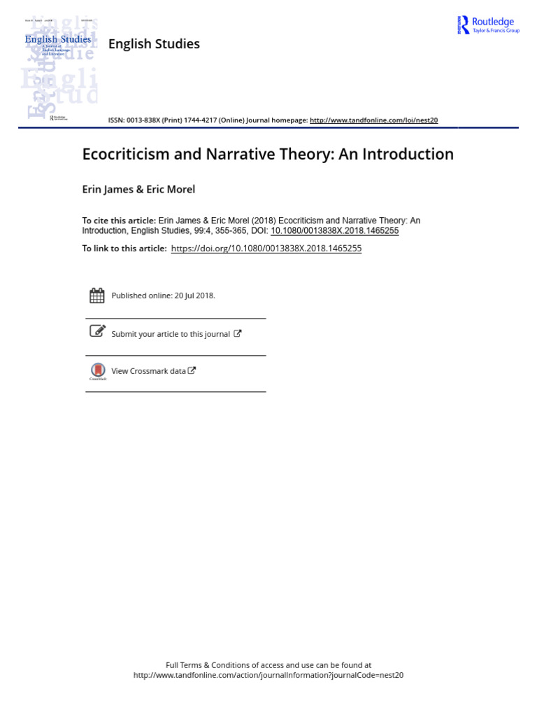 Ecocriticism and Narrative Theory An Introduction | PDF | Ecocriticism ...