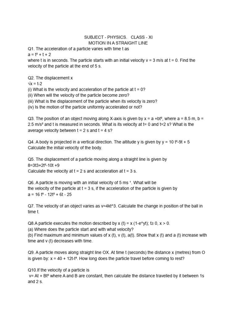 Qs (Calculus) ClassXI | PDF | Science & Mathematics