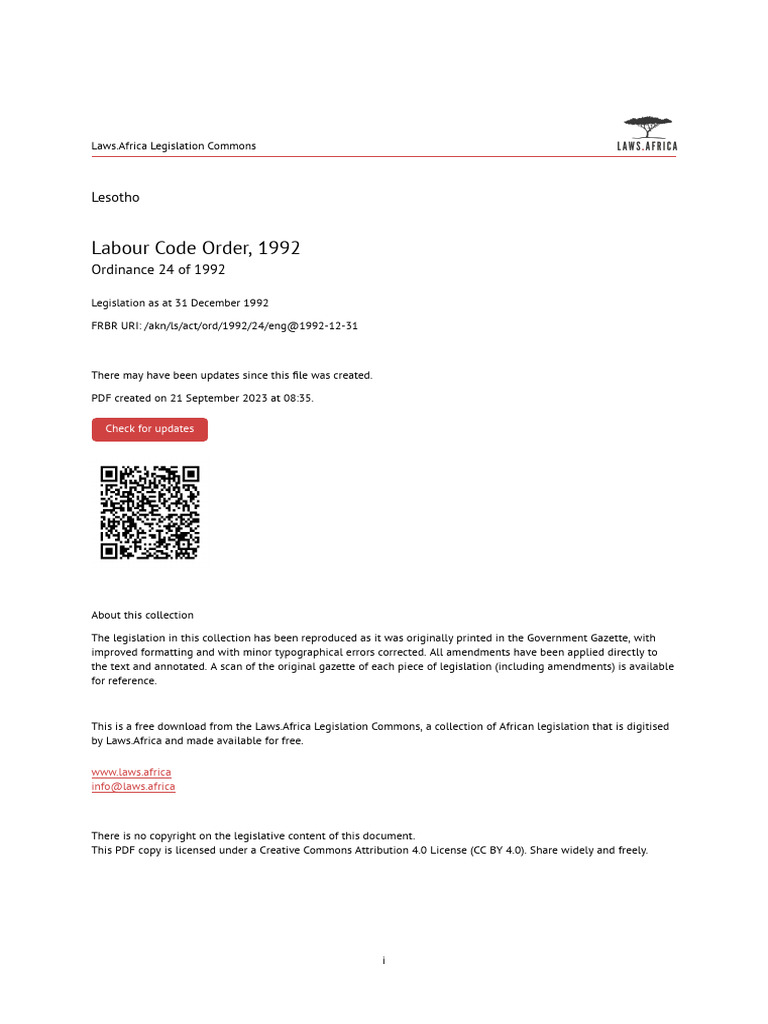 Labour Code Order 1992 | PDF | Employment | Labour Law