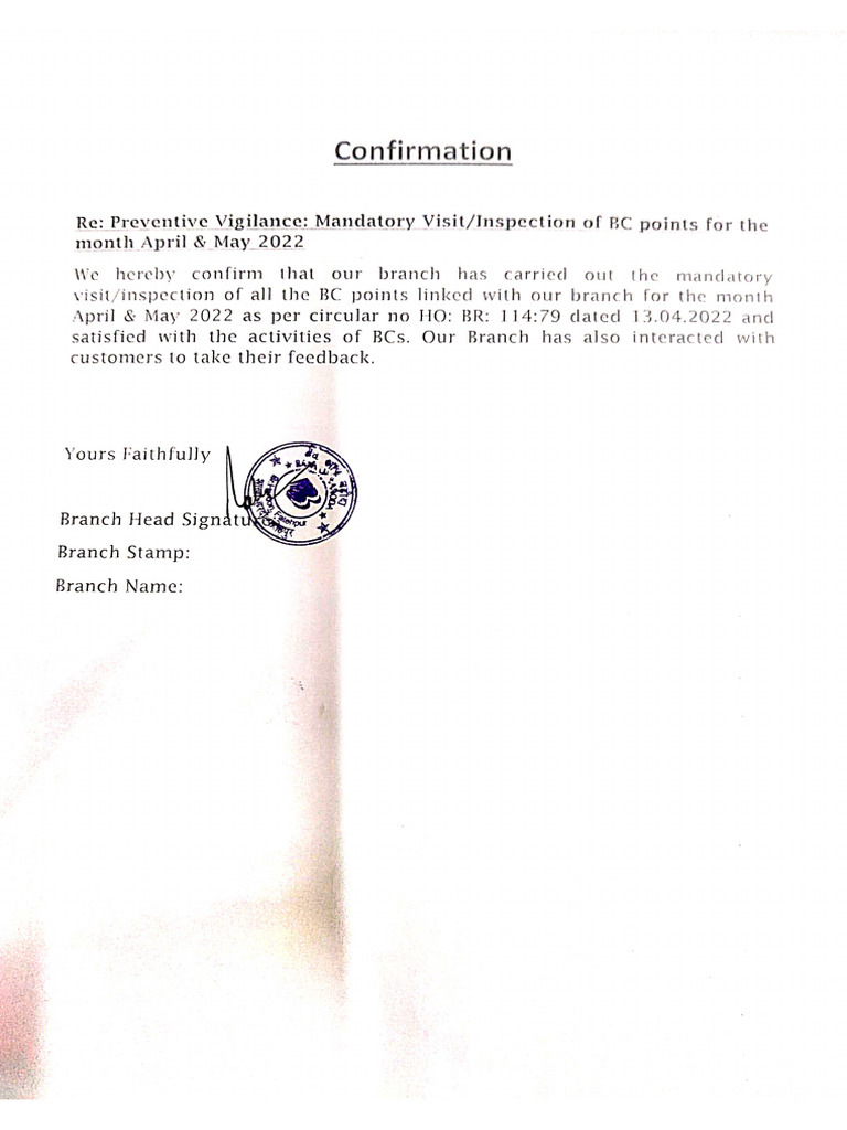 BC Point Confirmation | PDF