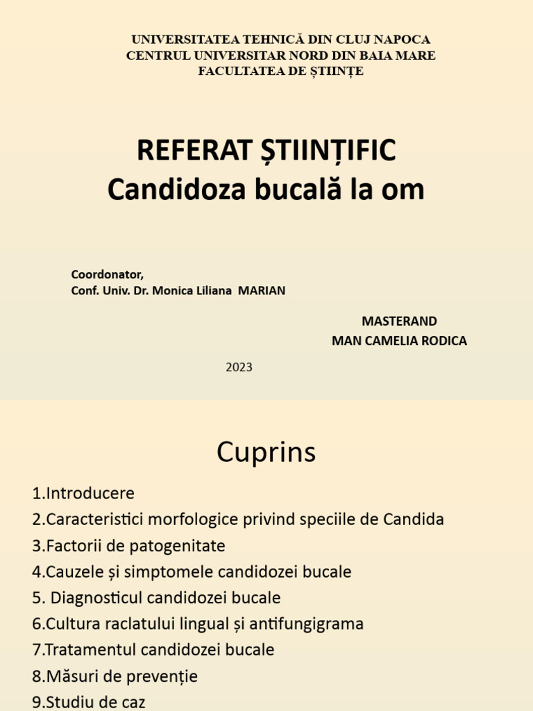 Micologie - Candidoza Bucala | PDF
