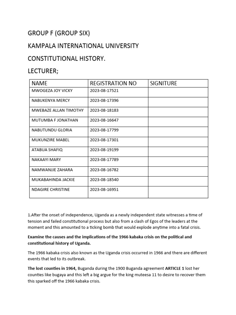 1966 Kabaka Crisis2 | PDF | Uganda | Constitution