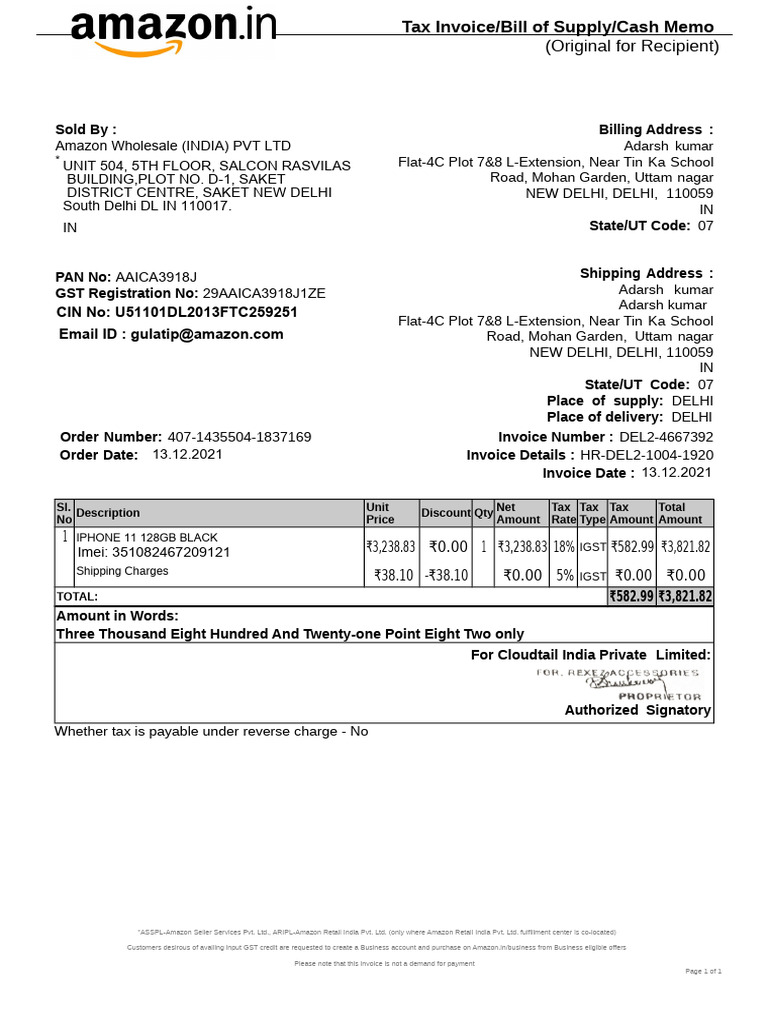 Amazon India by Me | PDF | Invoice | Government Finances