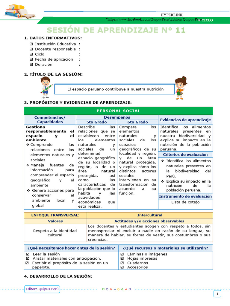 1.- Sesiones de aprendizaje - EDA IX Semana 2 - Editora Quipus Perú | PDF | Aprendizaje | Evaluación