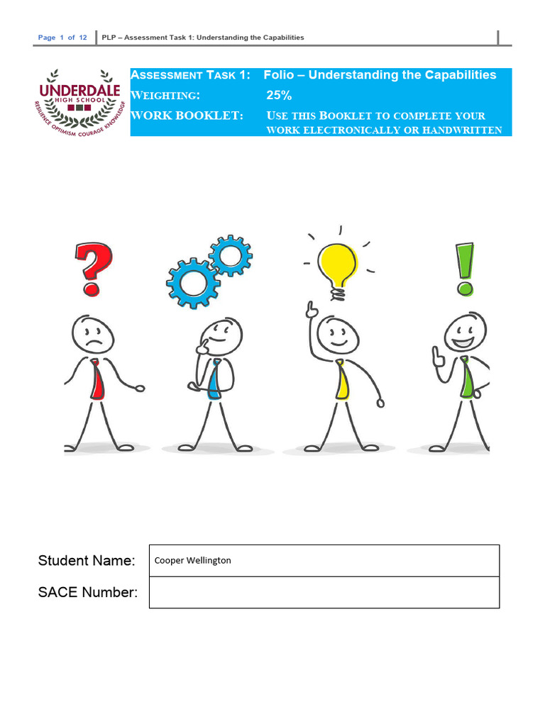 Task 1 - Work Booklet Understanding Capabilities | PDF | Goal | Learning