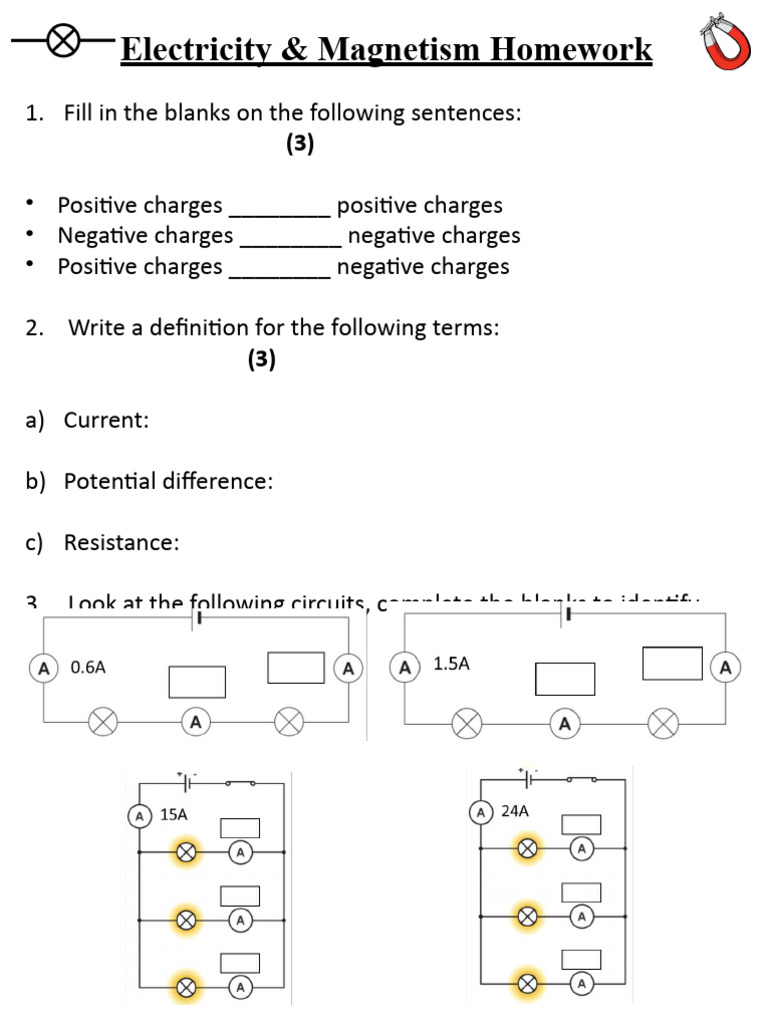 Electricity Magnetism HW | PDF | Voltage | Electric Charge