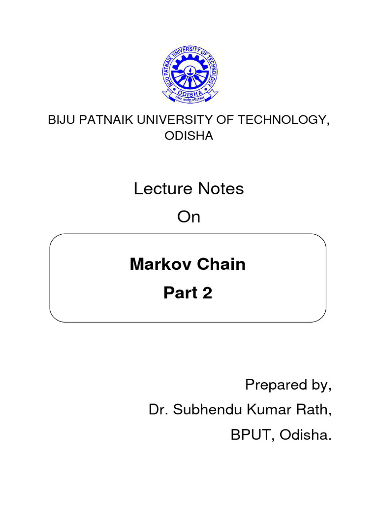 Lecture Note 660507181102100 | PDF | Markov Chain | Mathematical Objects