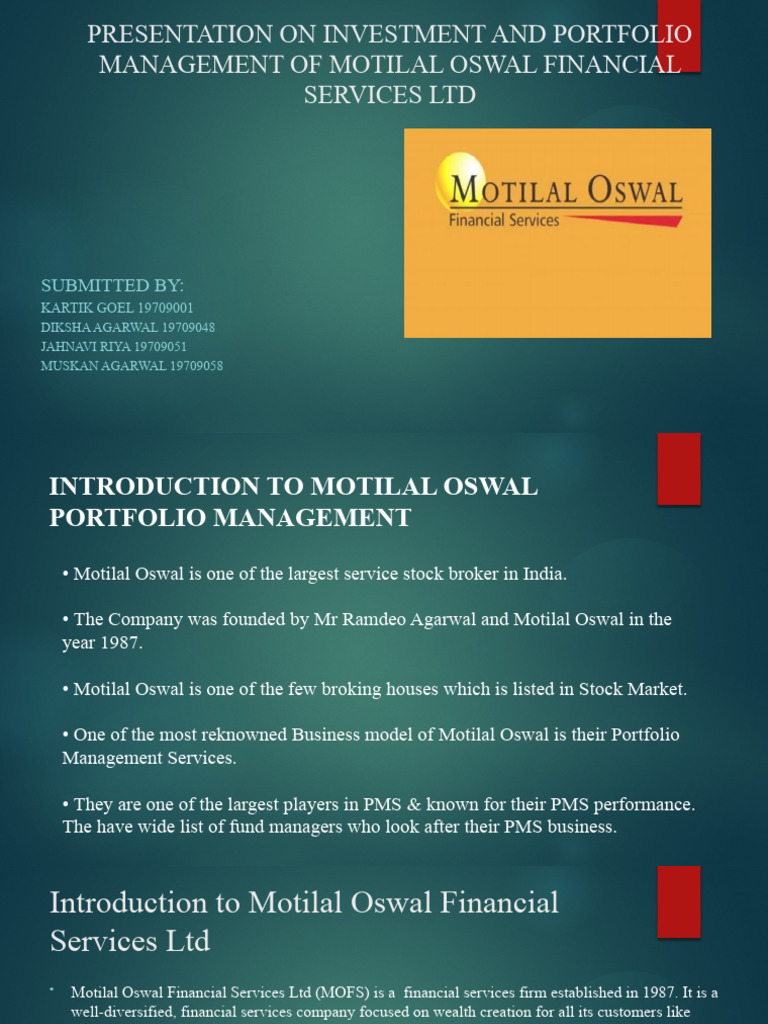 Presentation On Motilal Oswal | PDF Presentation On Motilal Oswal | PDF