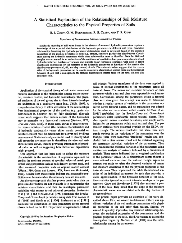 A Statistical Exploration of The Relationships of Soil Moisture ...