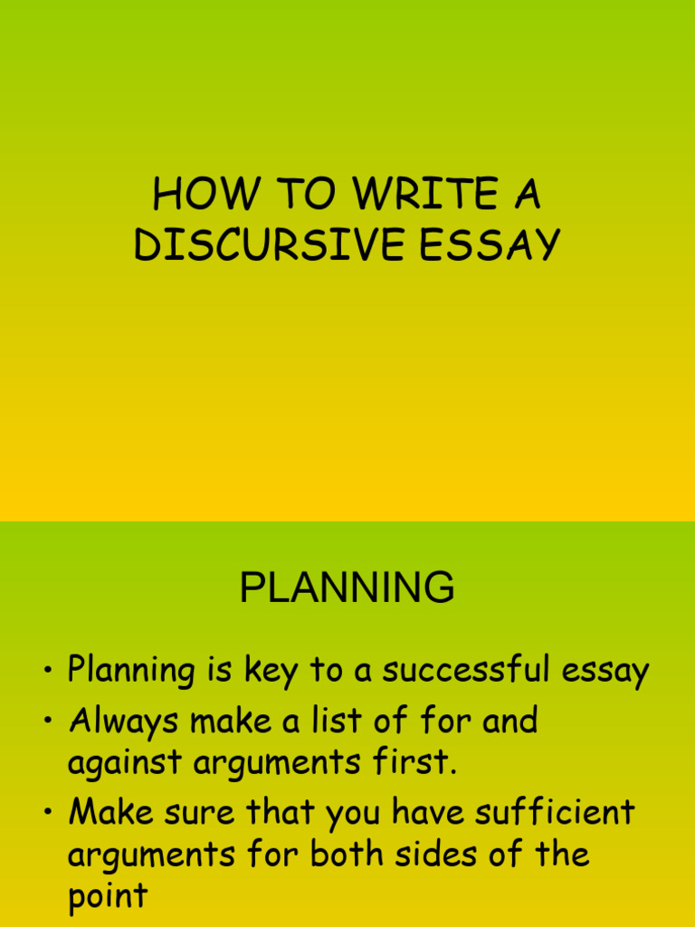 Guide to Writing a Discursive Essay | PDF | Essays | Argument