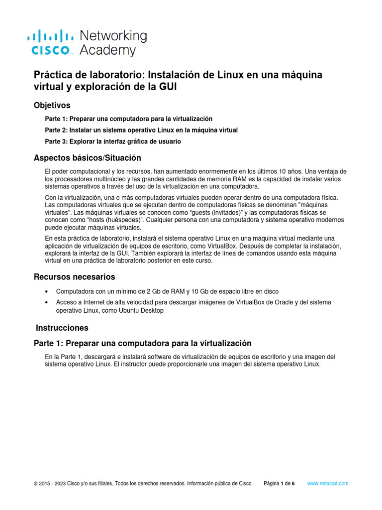 9.1.2.5 Lab - Install Linux in A Virtual Machine and Explore | PDF | Distribución de Linux ...