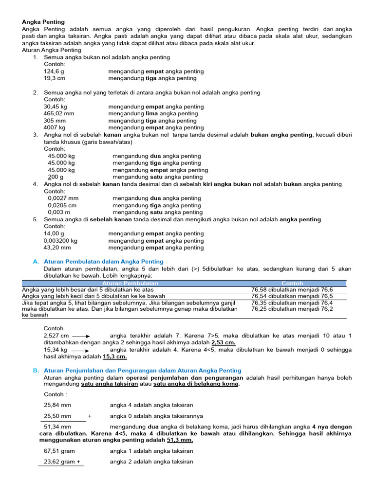 Materi Angka Penting | PDF | Metode & Bahan Ajar